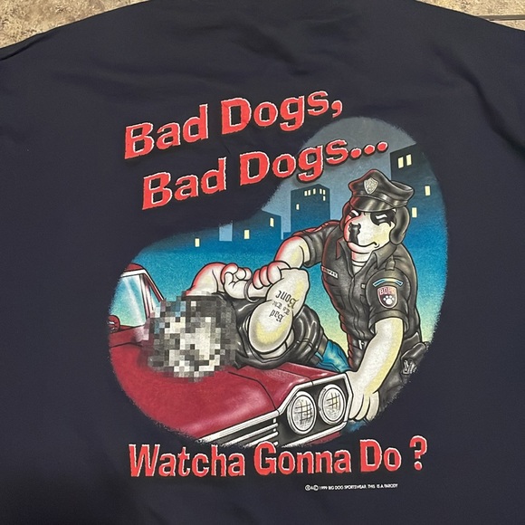 Big Dogs | Shirts | Vintage 9s Big Dogs Bad Dogs Cops Parody Tshirt ...